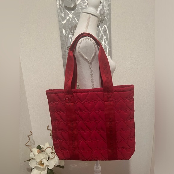 Victoria's Secret | Bags | Victorias Secret Red Quilted Tote Bag | Poshmark